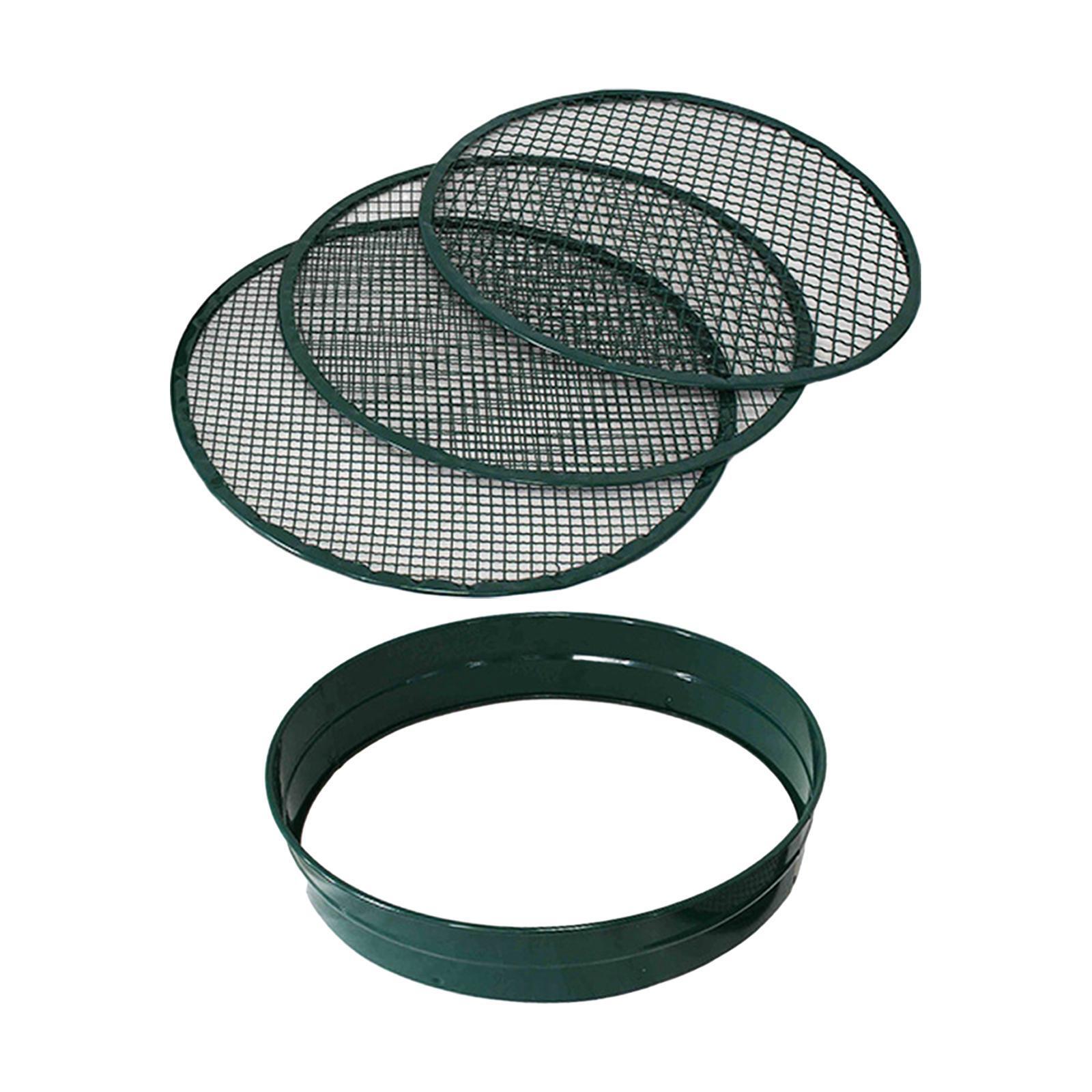Metal Garden Riddle Sieve with 3 Interchangable Mesh Differing Hole ...
