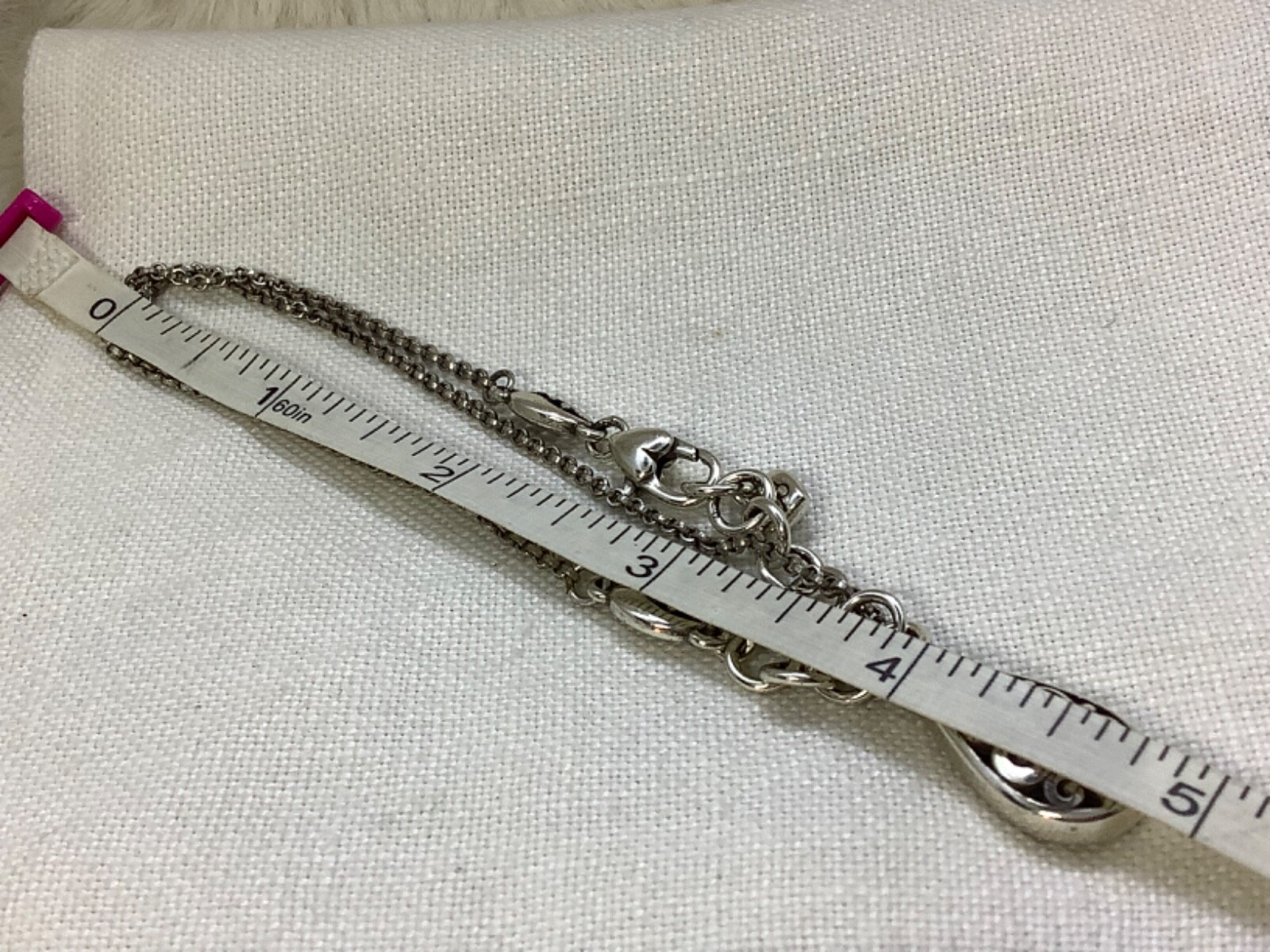 Brighton Contempo Token Teardrop Necklace - Silver Plated - 16"-18 ...