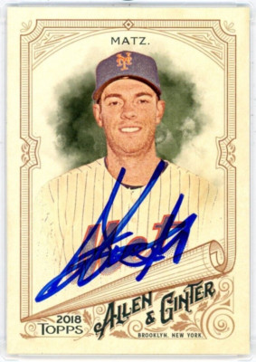 2018 Topps Allen & Ginter Steven Matz Auto Signed Card Autograph #294 ...
