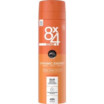 8x4 DYNAMIC ENERGY deodorant SPRAY 0% Aluminum 48h protection-FREE US ...
