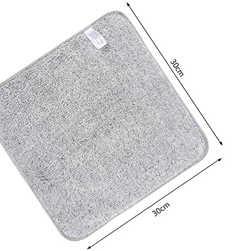 6 Pack Bamboo Towels Reusable Absorbent Washcloths Face Cloth, 12x12 ...