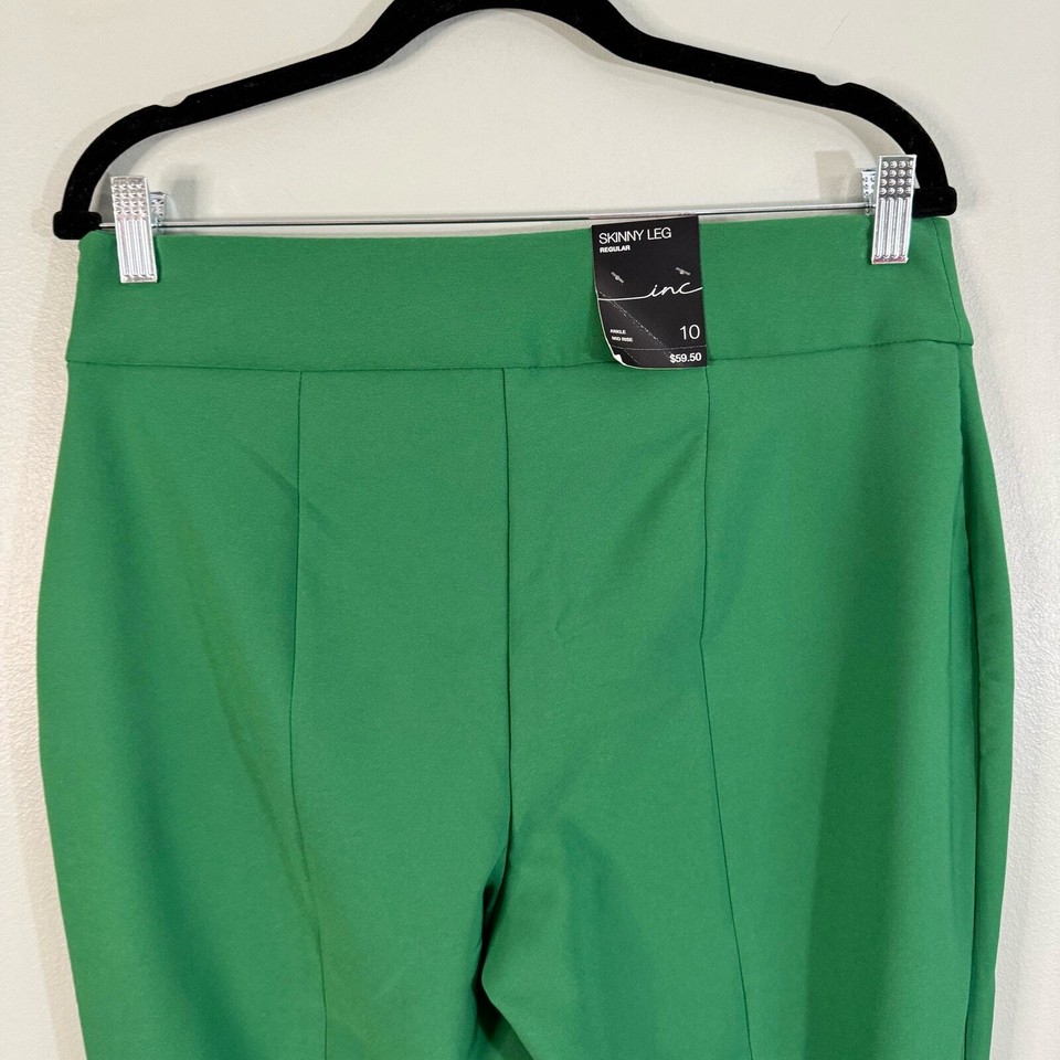INC INTERNATIONAL CONCEPTS Pants Womens 10 Ruffled-Hem Ankle Mid Rise ...