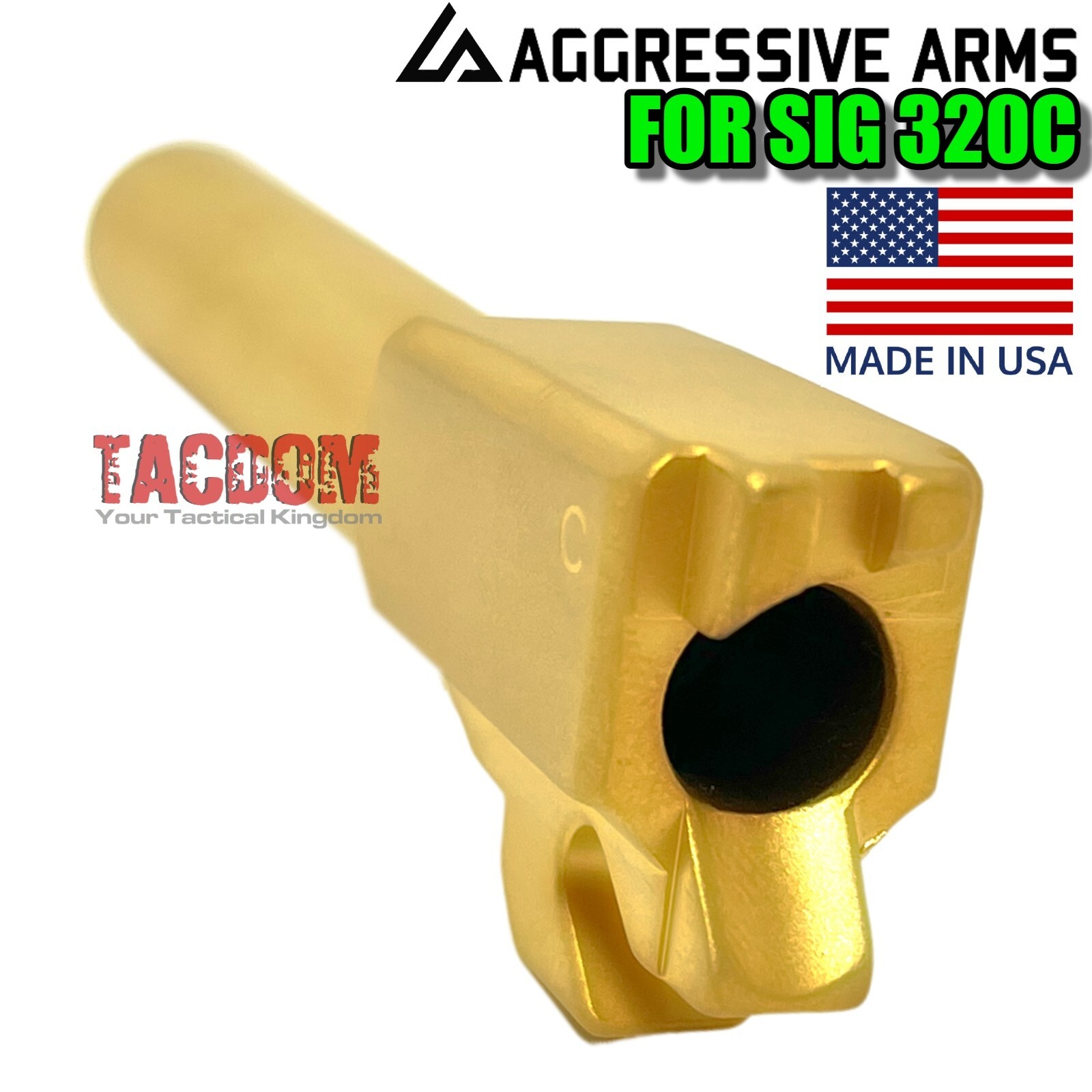AGGRESSIVE ARMS GOLD TiN 3.9" Barrel SIG P320C 416R STAINLESS 9mm SAAMI ...