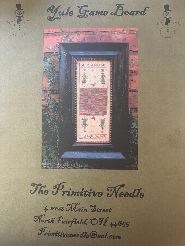 The Primitive Needle Cross Stitch YULE Gameboard Christmas Tree ...