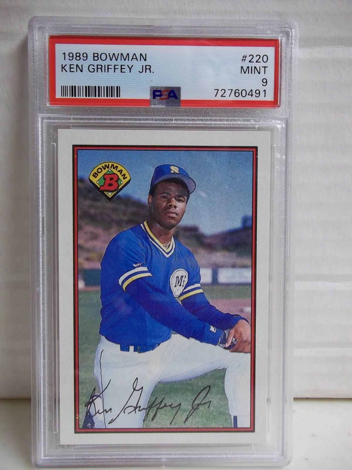 1989 Bowman Ken Griffey Jr Rookie PSA Mint 9 Card #220 MLB HOF Seattle ...
