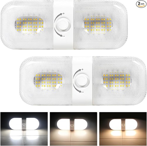 2 PCS Lights Interior, 3 Color Temperature Ceiling LED Transparent 2 ...