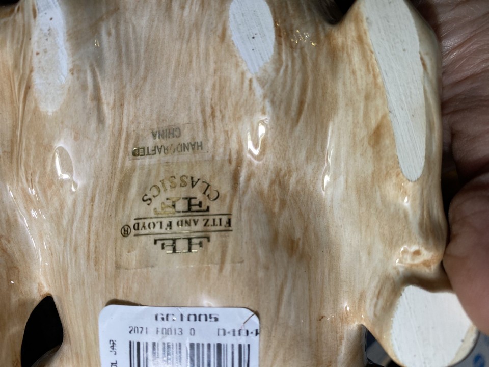 Fitz and Floyd Snowy Woods Deer Fawn Candy Jar Mint no box 7”x7” | eBay