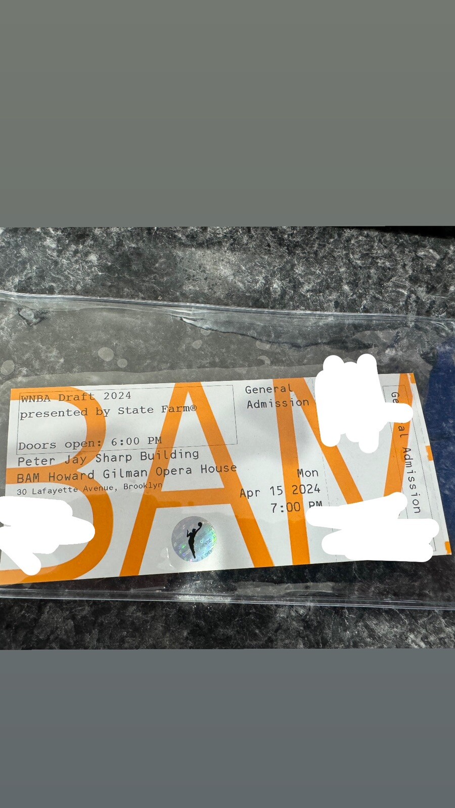 2024 Unused WNBA Draft Ticket (physical | Grelly USA