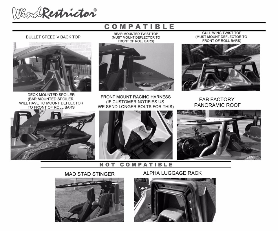 Rear wind shield for the Polaris Slingshot WindRestrictor illuminated ...
