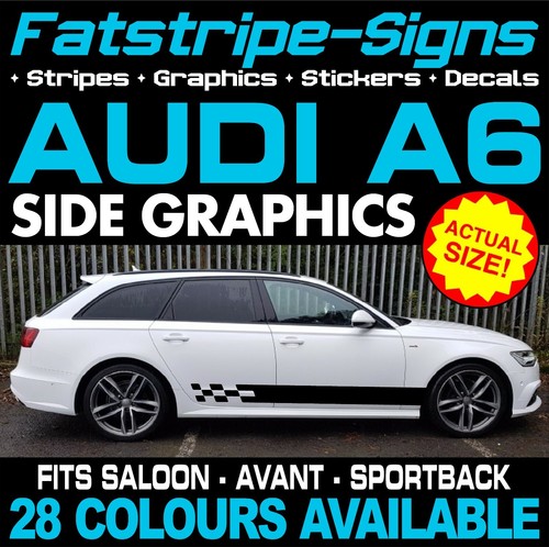 to fit AUDI A6 GRAPHICS STRIPES STICKERS DECALS SALOON AVANT S6 RS6 S ...