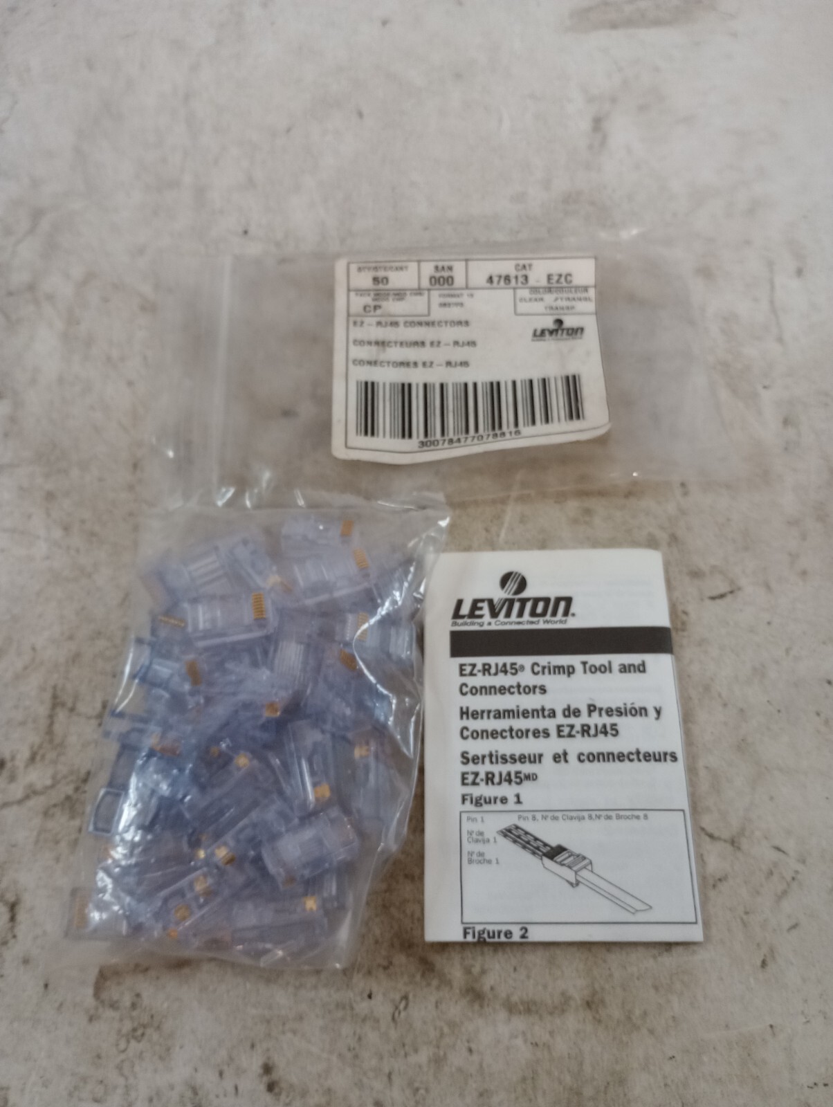 Leviton EZ RJ45 - Network connector RJ-45 (M) CAT 5e (pack of 50 ) for ...