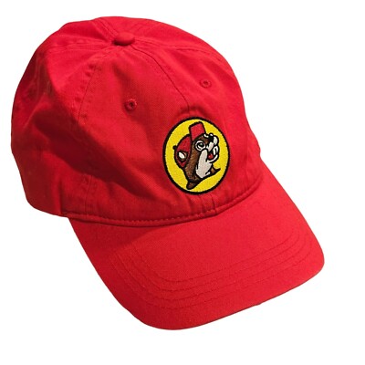 Buc-ees Beaver Company Red Adjustable Strap Baseball Hat One-Size ...