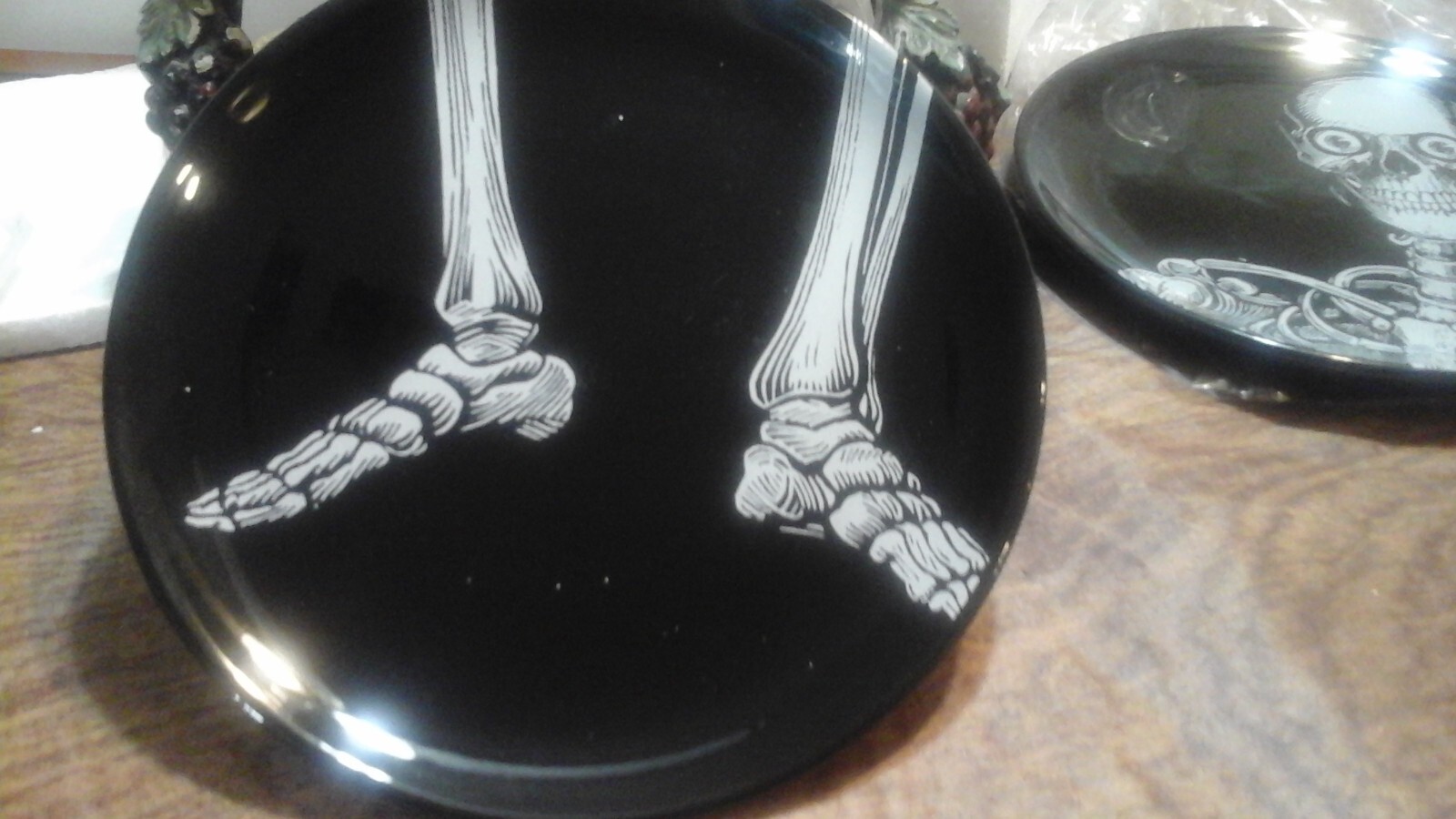 Department 56 Halloween Skeleton Skull Bones Plates Set of 4 | eBay