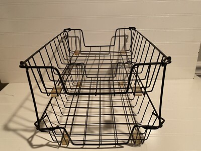 2pc Stackable Black Wire Paper Holder | eBay