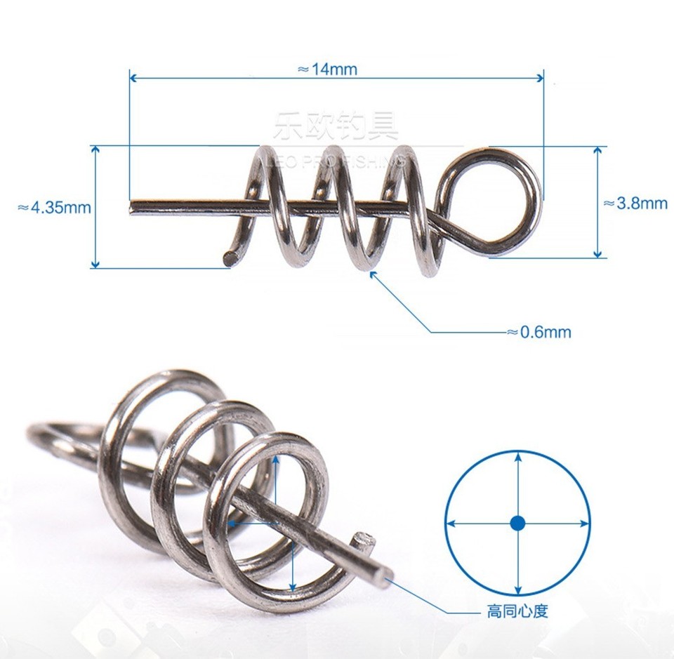 Lure Spring Pin 50 Pack Lock Needle Soft Bait With Crank Hook Fishing ...