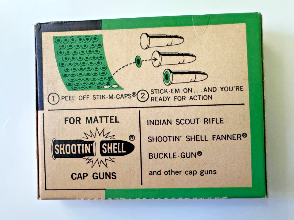 Vintage 1958 Mattel Greenie Stik M Caps Unopened 480 Shots | eBay