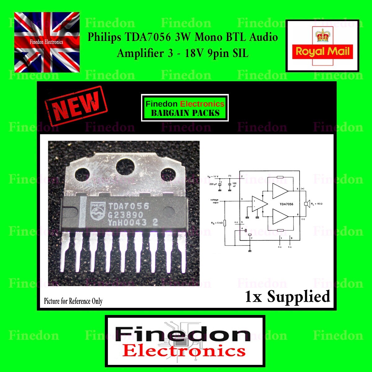 Philips Orig TDA7056 3W BTL Audio Power Amplifier IC 3-18V 9pin SIL | eBay