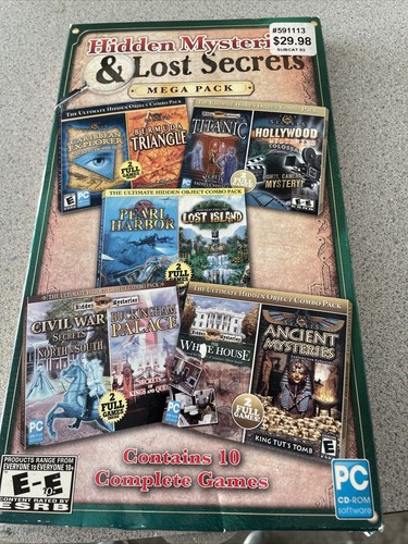 Hidden Mysteries & Lost Secrets Mega Pack 10 PC CD-ROM games UPC ...