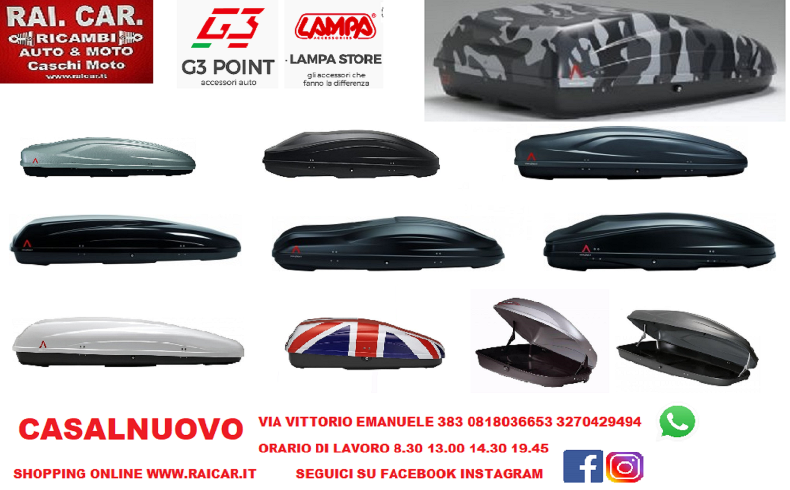 Box Auto Portatutto G3 SPARK 400 Universale Baule Portabagagli ...