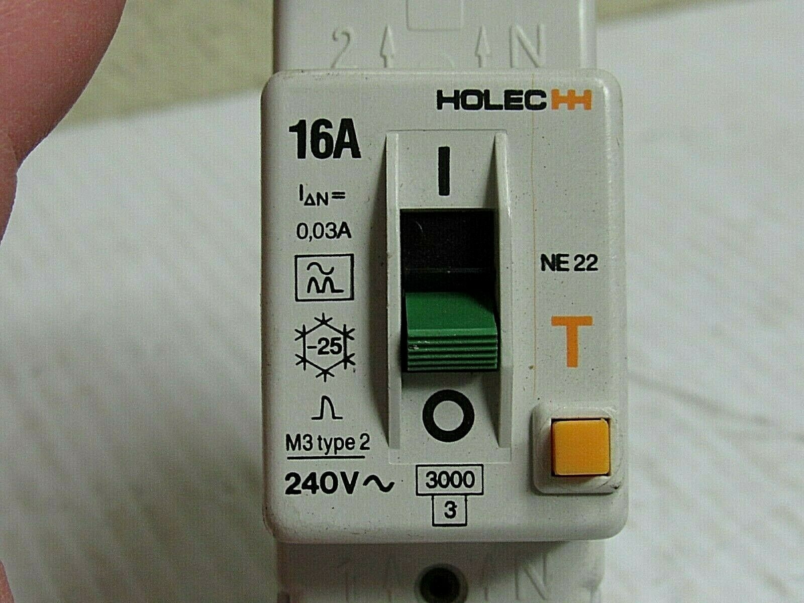 HOLEC HH CIRCUIT BREAKER NE 22 NE22 240V 16 AMP A 16A M3 TYPE 2 2 POLE ...
