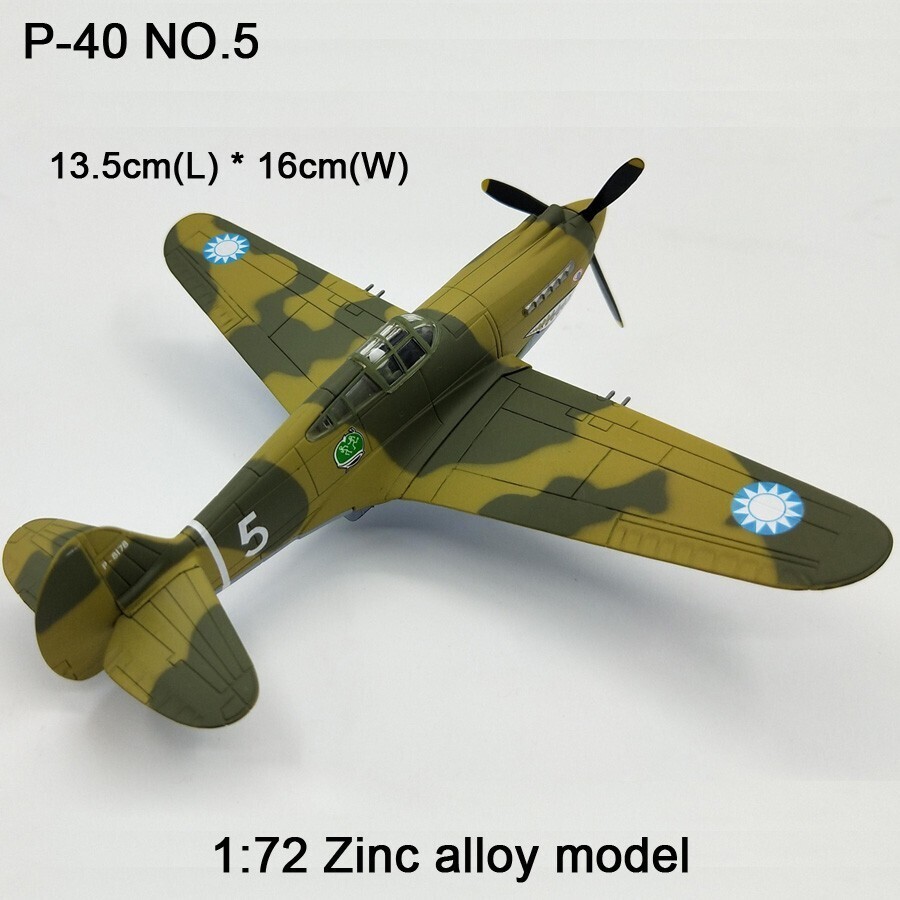 1:72 Chinese AVG Curtiss P-40B Warhawk Fighter Model Diecast Military ...