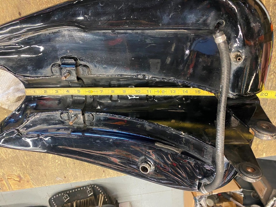Stretched Softail Gas Tank Custom Flame Paint Chopper 84-99 FXST Fatboy ...