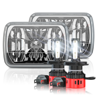 Pair 5x7 7x6 inch LED Headlights Hi-Lo Beam DRL FOR Chevy Astro Express ...