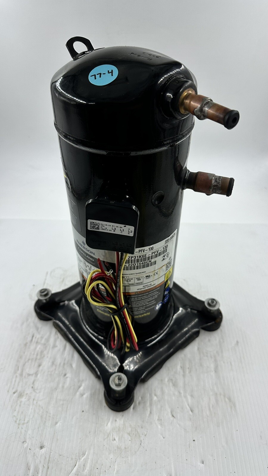 Copeland 2.5 Ton Scroll Compressor ZP31K6E-PFV-130 R410A 208/230V 1 PH ...