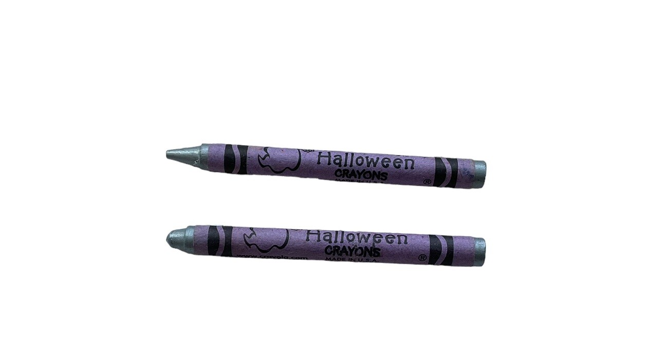 Lot of 2 Crayola Halloween Crayons 2001 Ghostly Silver Vintage Old ...