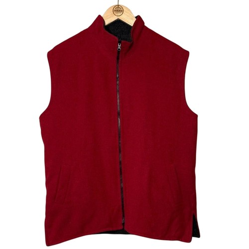Peruvian Link Men’s 100% Alpaca Wool Reversible Zipper Vest Red Gray ...