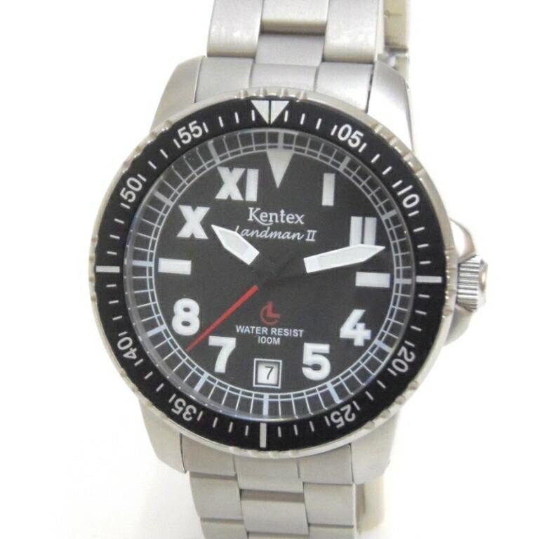 Kentex Quartz SS S264M MBK3 WristWatch watch Mens analog Black Silver ...