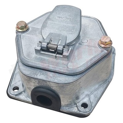 7-Way Round Pin Trailer Socket – Heavy-Duty SAE J560 Plug Receptacle 15 ...