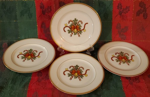 FITZ & FLOYD ST. NICHOLAS 6-1/2" BREAD & PLATES SET OF 4. VINTAGE 1978 ...