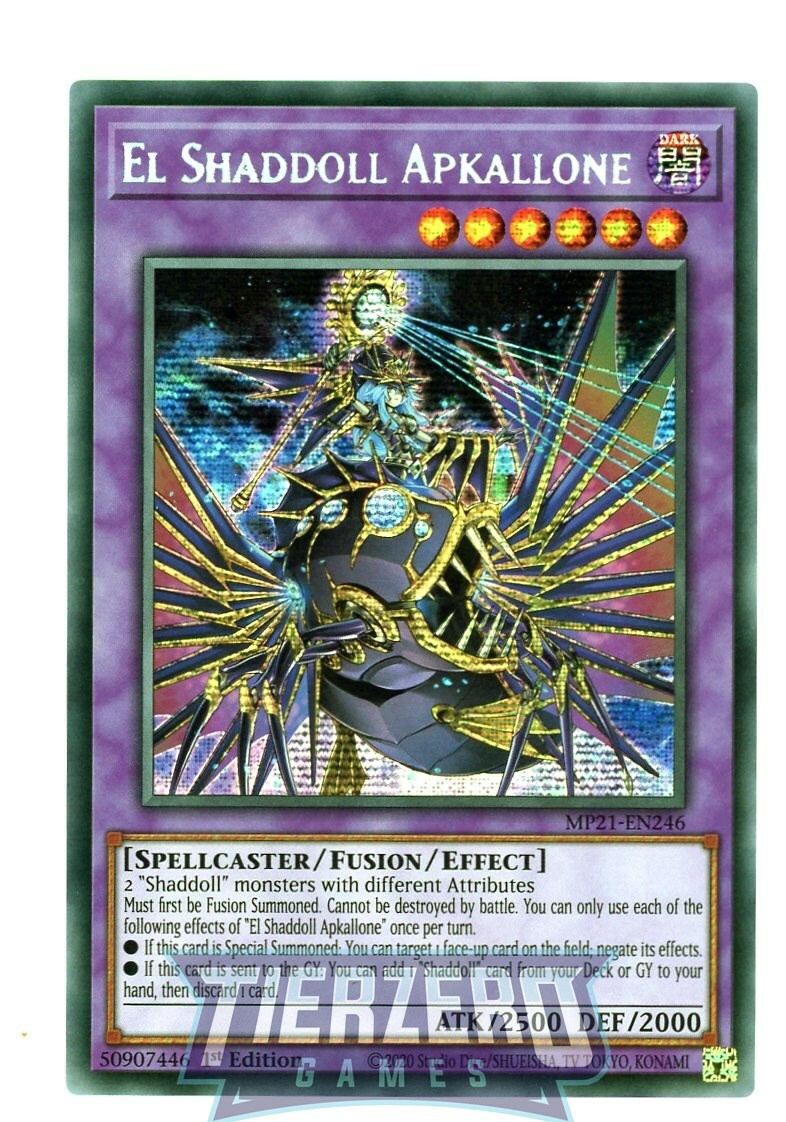 Yugioh MP21-EN246 El Shaddoll Apkallone Secret Rare 1st Edition | eBay