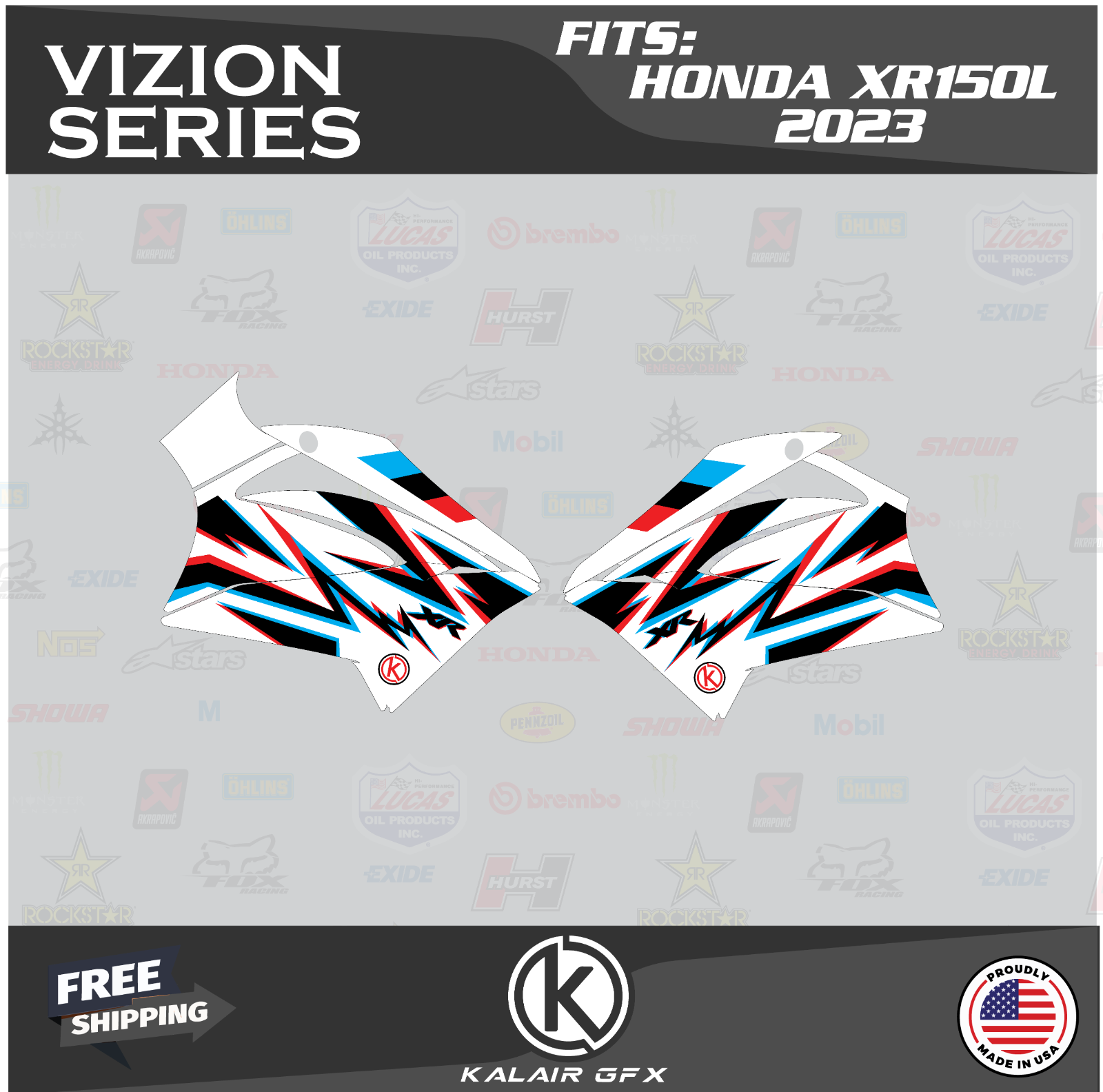 Graphics Decal Kit for Honda XR150L XR 125L ( 2023+) Vizion Series ...