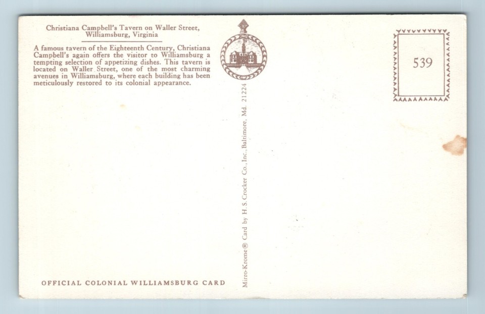 C1950-60s Pioneer Trail Cabin Bridge Colonial Williamsburg Virginia ...