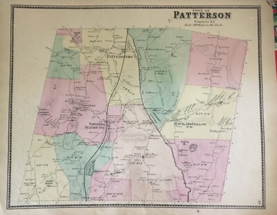 Town of Patterson, New York Antique Map Beers, Soule, Ellis 1867 | eBay