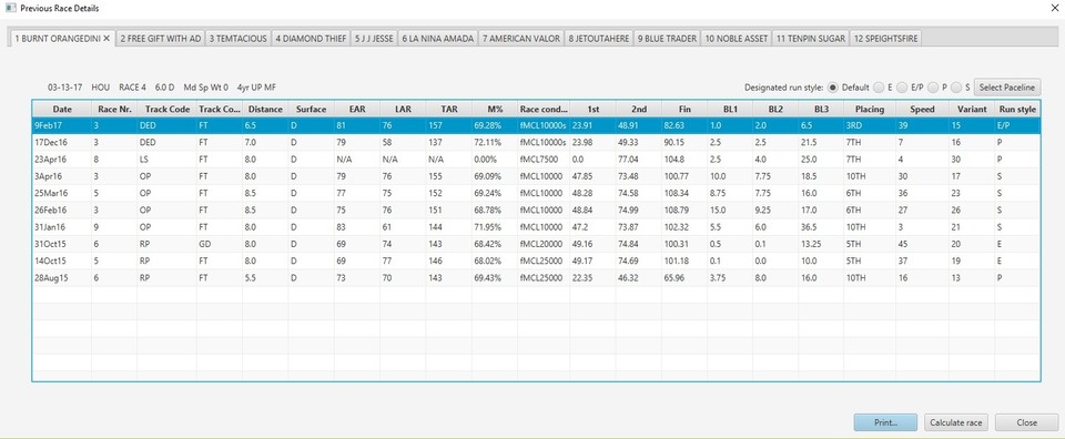 THE EQUALIZER 2.1 Thoroughbred Handicapping Software - Modern Pace ...