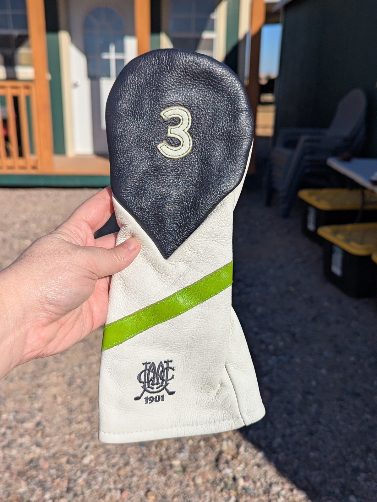 AB Golf Designs Embroidered Leather #3 Head Cover Upper Montclair ...