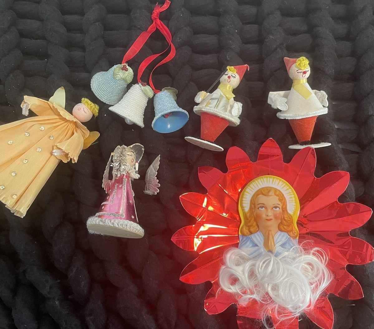 Vintage Angel Spun Glass Tree Topper