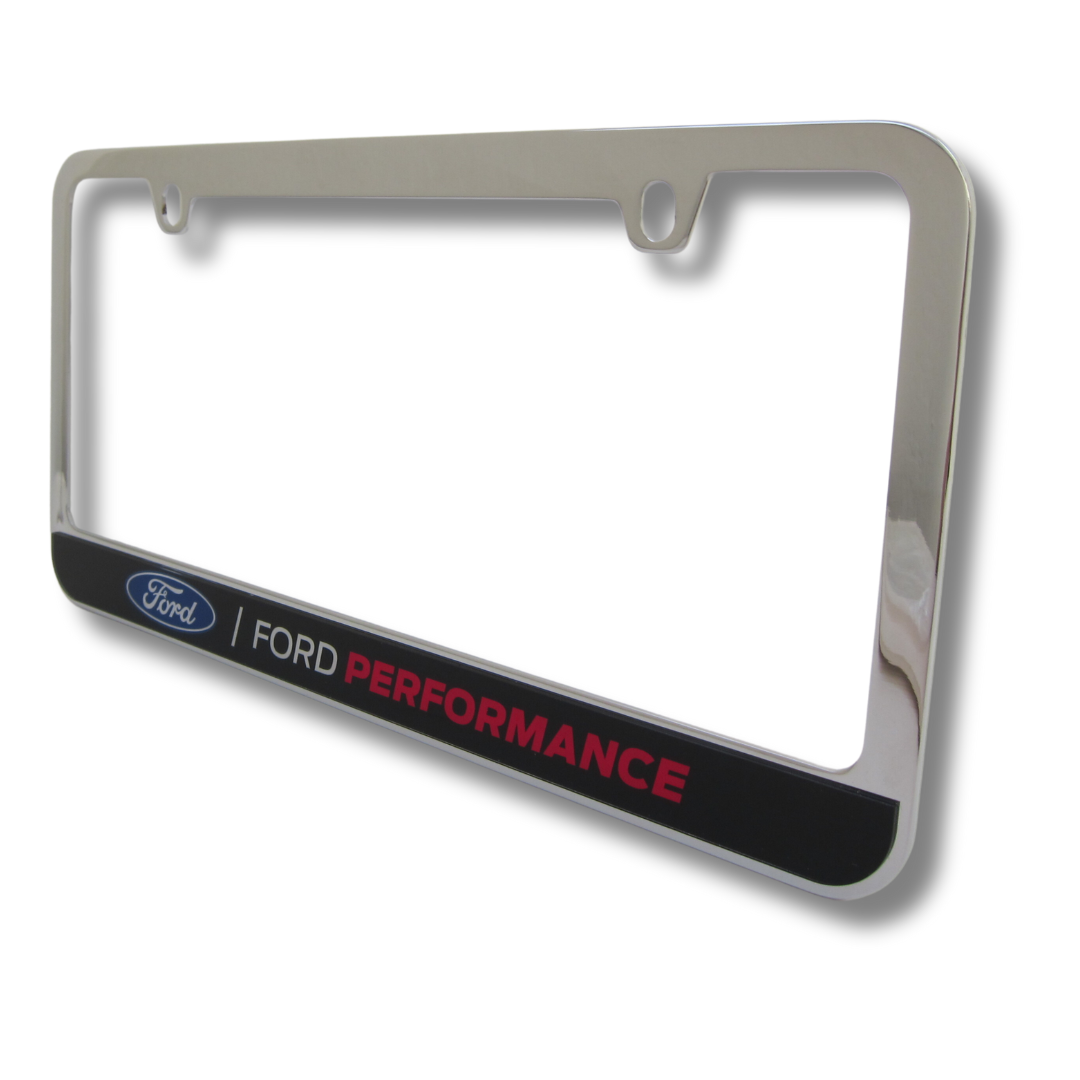 Ford Performance Badge Logo Mirror Chrome License Plate Frame Official ...