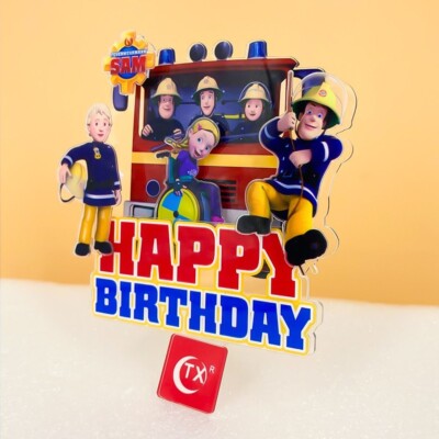 Fireman Sam Cake Topper 3D DIY Acrylic Firefighter Fireman Sam Cake ...