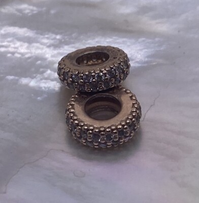 PANDORA ROSE GOLD PAVE CZ INSPIRATION WITHIN TWO CHARMS SPACERS | eBay