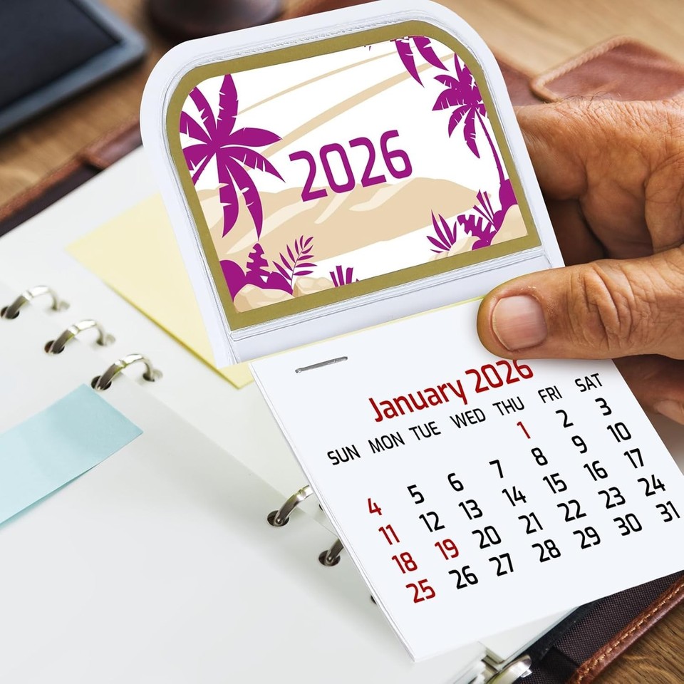 5 Pcs 2026 Mini Stick on Calendar Peel and Stick Calendar Small Wall ...
