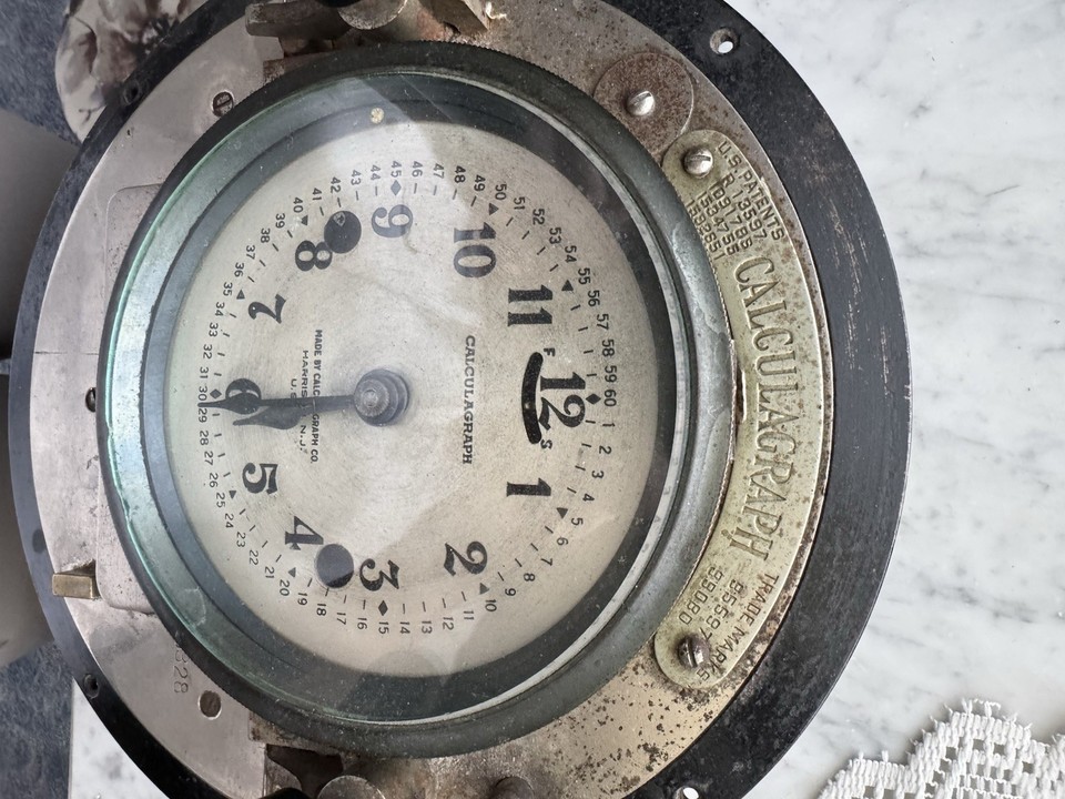 Calculagraph Co. Ship's Clock Metal Glass Maritime Timer United States ...