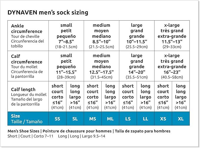 Sigvaris Dynaven Opaque Breeze Men's CT 15-20 20-30 30-40 Compression ...