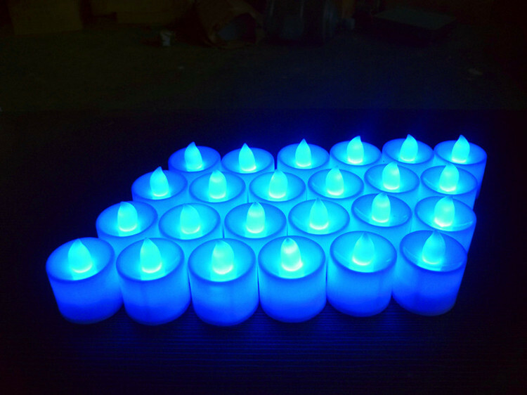 10X 50X LED Electronic Candle Mini Tea Light Flamless Blue Flickering ...