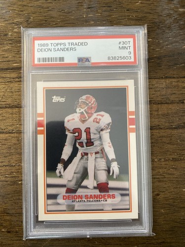1989 Topps Traded #30T Deion Sanders RC Rookie PSA 9 Atlanta Falcons | eBay