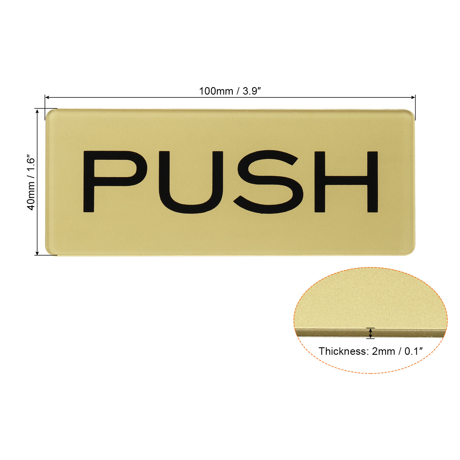 2Pcs Push Pull Door Sign Adhesive Rectangle Acrylic Sticker Marker ...