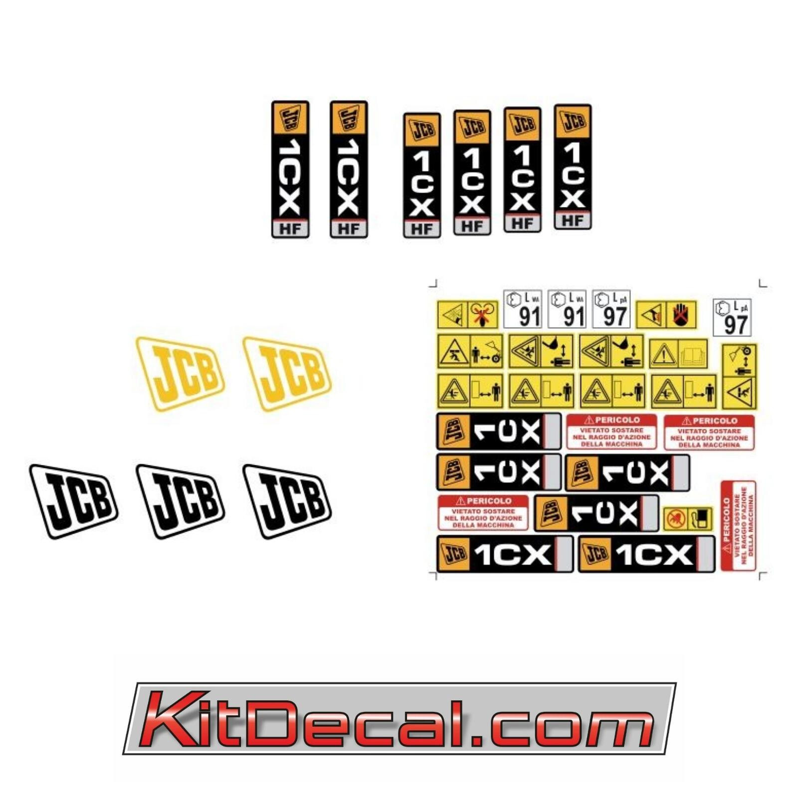Set Stickers Decals Jcb 1CX HF Graphic Complete Mini Excavator | eBay